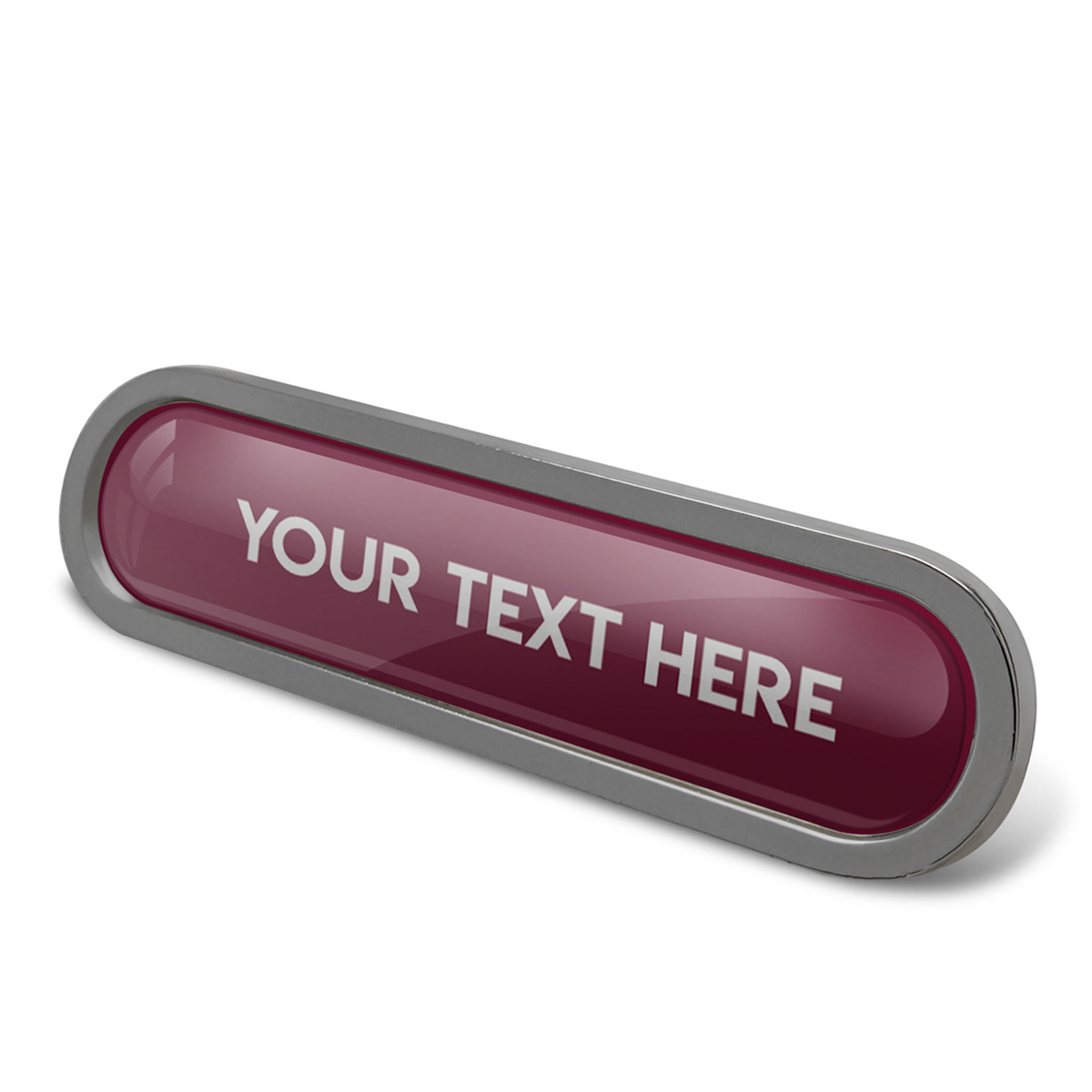 MAROON BESPOKE YOUR TEXT METAL BAR BADGE (36MM) | RESIN FINISH | FAST ...